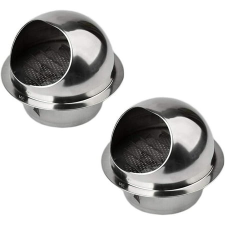 2pcs Round Air Vent with Grille Stainless Steel Round Grille ...