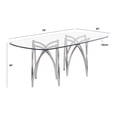 Best Quality Furniture 78" x 42" Rounded Rectangular Clear Glass Dining ...