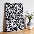 Black Swirling Lines Canvas Wall Art for Living Room, Curves Waves ...