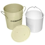 Exaco 1 Gal. 2-in-1 Kitchen Compost Bucket with Lid â White - Walmart.com