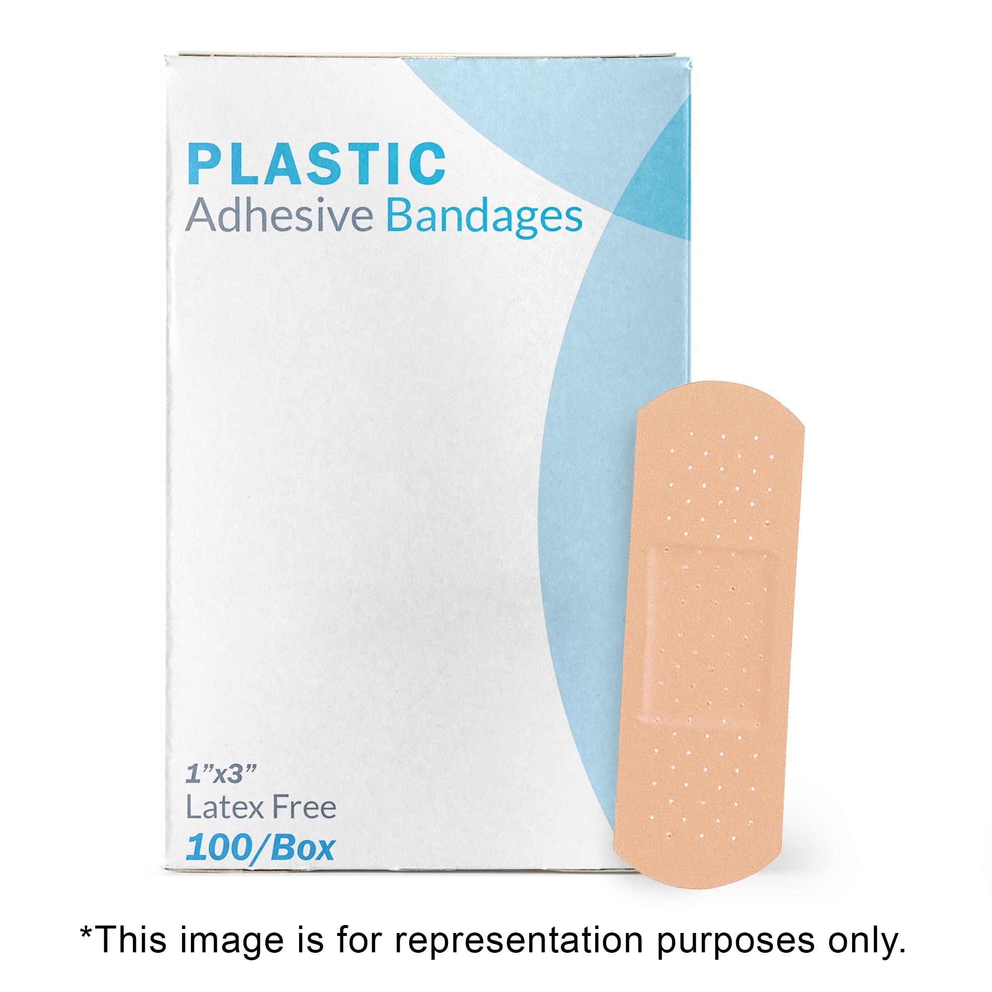 Plastic Adhesive Bandage, Latex Free, 1" x 3", 100/Box - Walmart.com