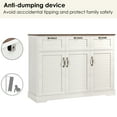 Homfa Modern 47.2'' Buffet Table: 3 Drawers & Doors, Wood Sideboard for ...