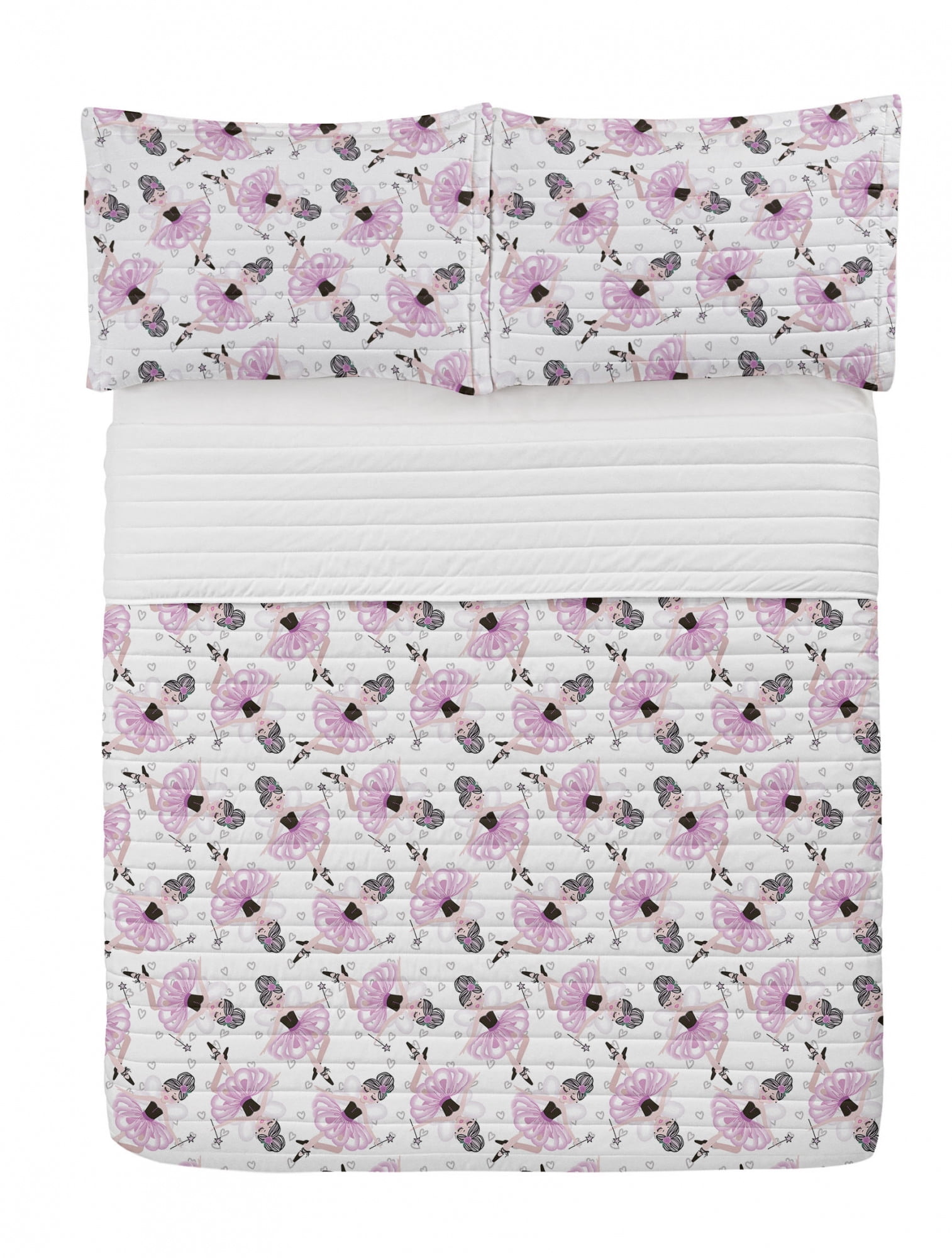 Ballet Microfiber Bedspread Set, Ballerina Girl with a Magic Wand Tutu ...