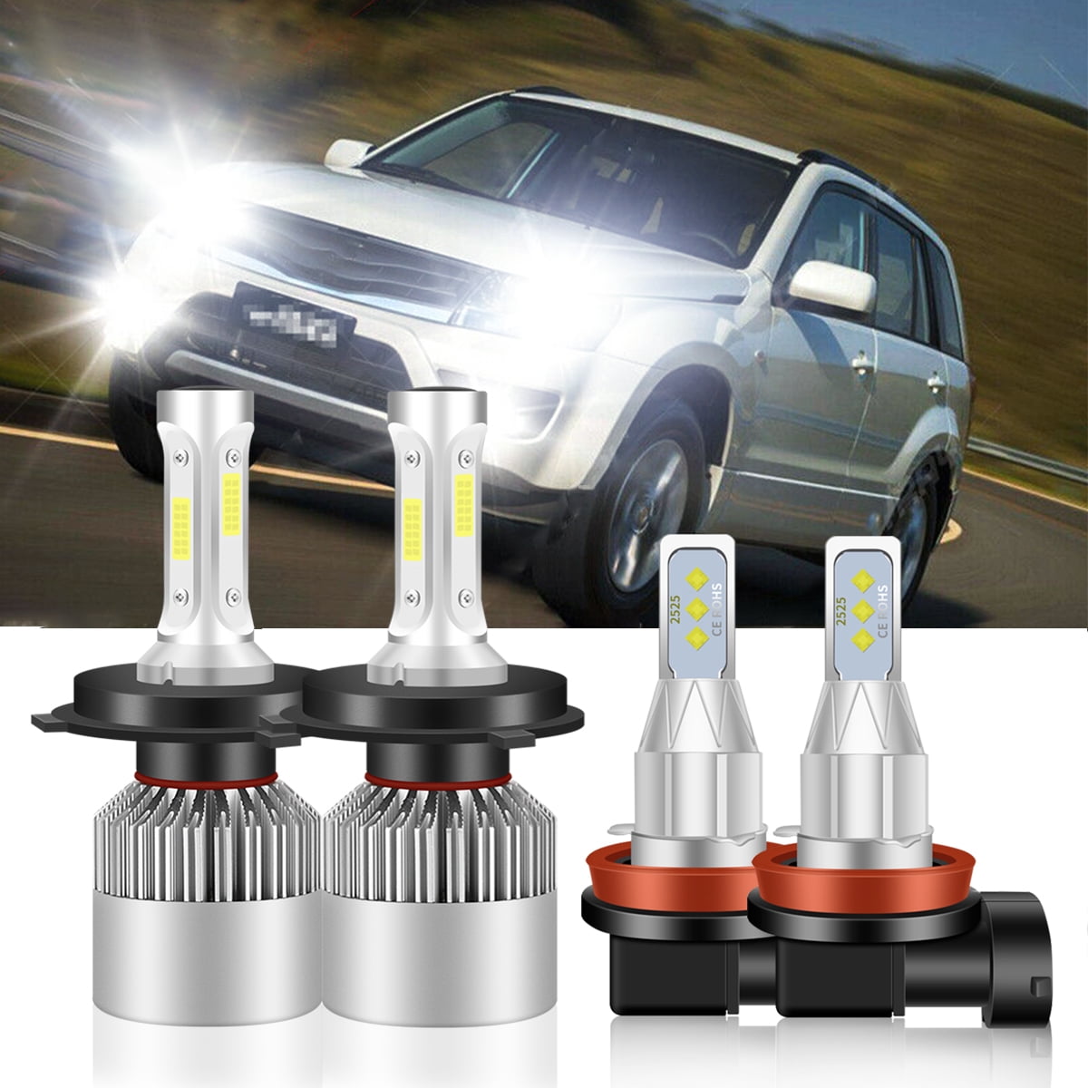 For 2007-2019 Suzuki Swift Headlights 9003/H4 LED High and Low Beam H11 ...