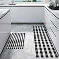 Black and White Checkered 2 Pieces Non-Slip Kitchen Mat Set Farmhouse ...