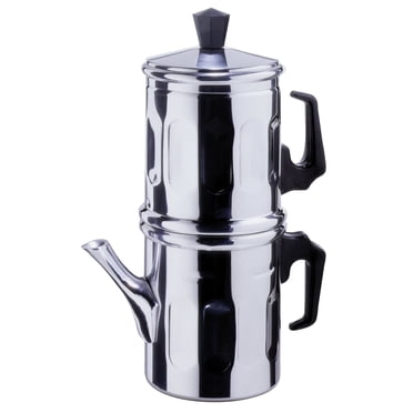 Ilsa Stainless Steel Neapolitan Drip Coffee Maker with Spout, 3 Cup ...