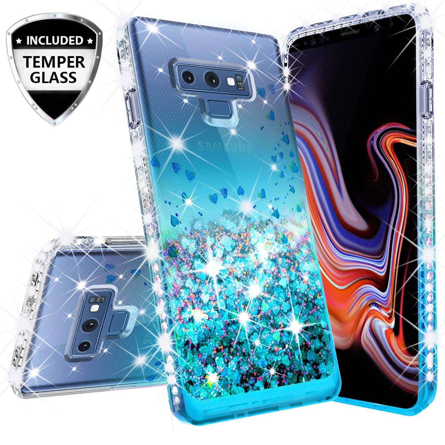 Compatible for Samsung Galaxy Note 9 Case, with [Temper Glass Screen ...