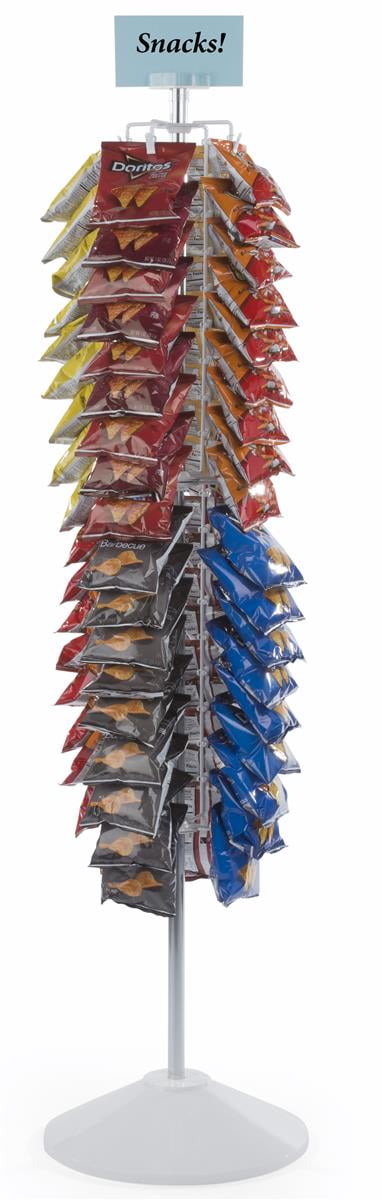 Displays2go Chip Display Stand, 72 Clip Spinner Design, Top Carousel ...