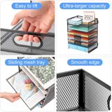 6 Tier Mesh File Organization with Handle,Paper Letter Tray Organizer ...