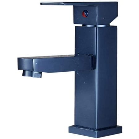 Blue Square Single Hole Faucet Mixed Water Valve Space Aluminum Hot and ...
