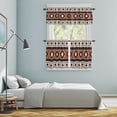 Abstract Stripes Kitchen Curtains Set for Windows, Black Orange Aztec ...