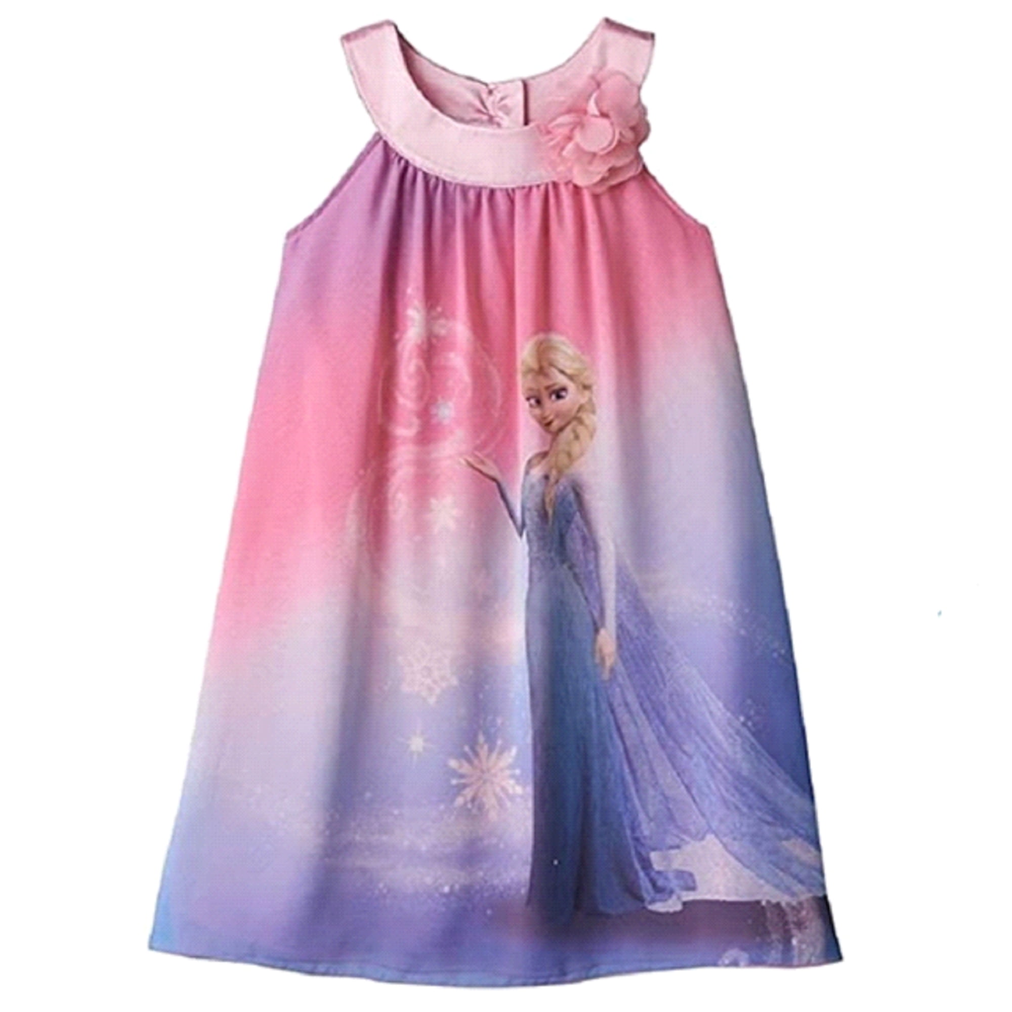 Disney's Elsa Little Girls Ombre Pink/Purple Sleeveless Dress (6 ...