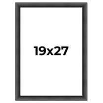 20x22 - 20 x 22 Rounded Black Solid Wood Frame with UV Framer's Acrylic ...