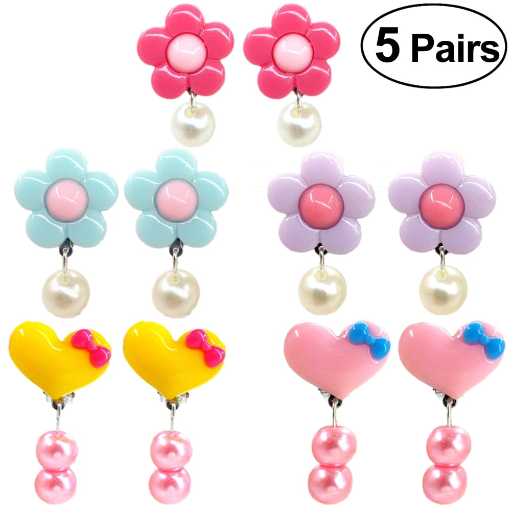 Click here for Amosfun 5 Pairs Girls Ear Clips Clip On Earrings D... prices