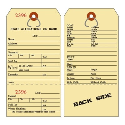 Alteration Tags with Stub, 3.125" x 6.25", Numbered - Pack of 500 ...