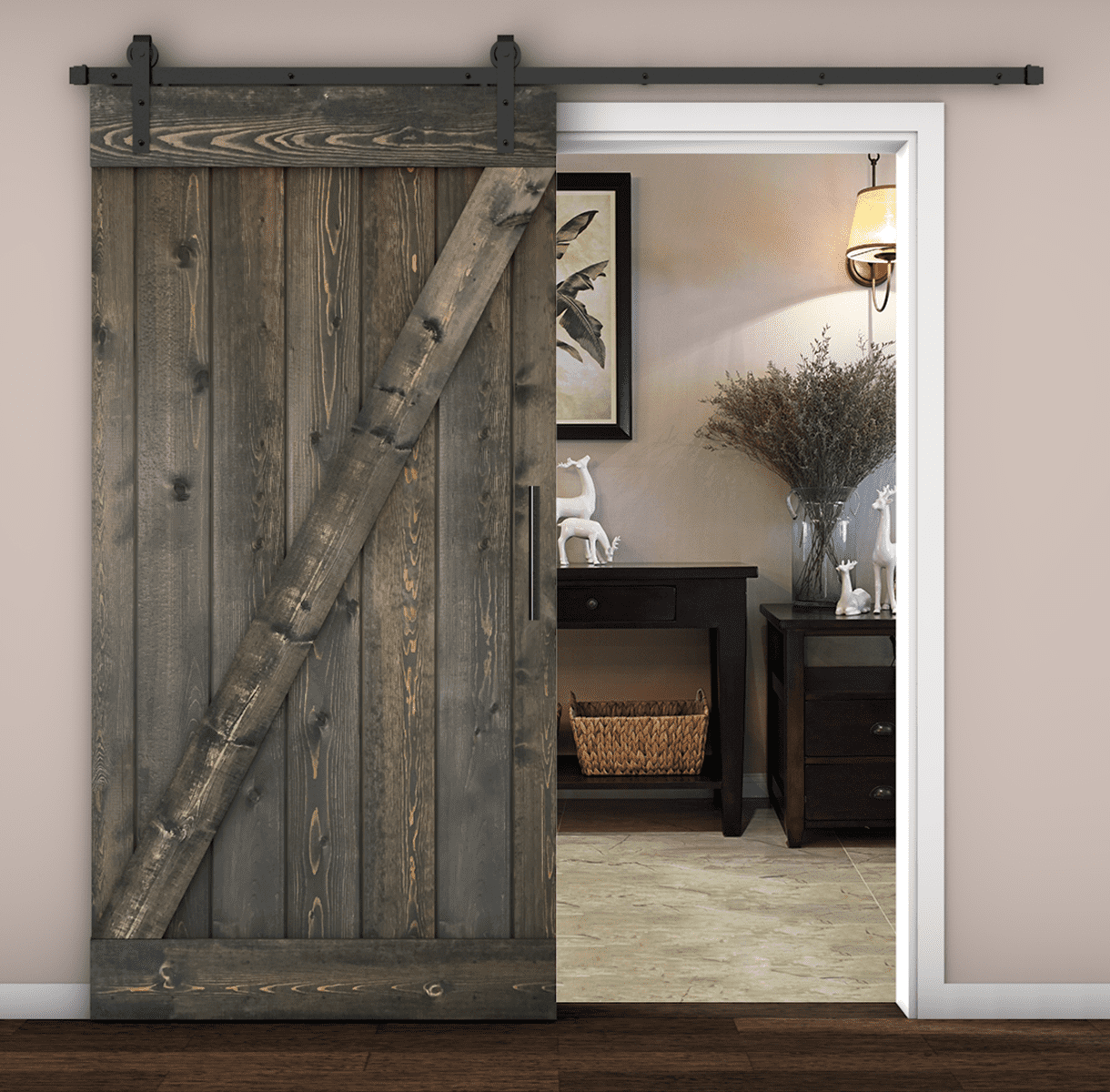 Essencaliy 42in x84in Solid Wood Barn Door, Made-in-USA Farmhouse ...