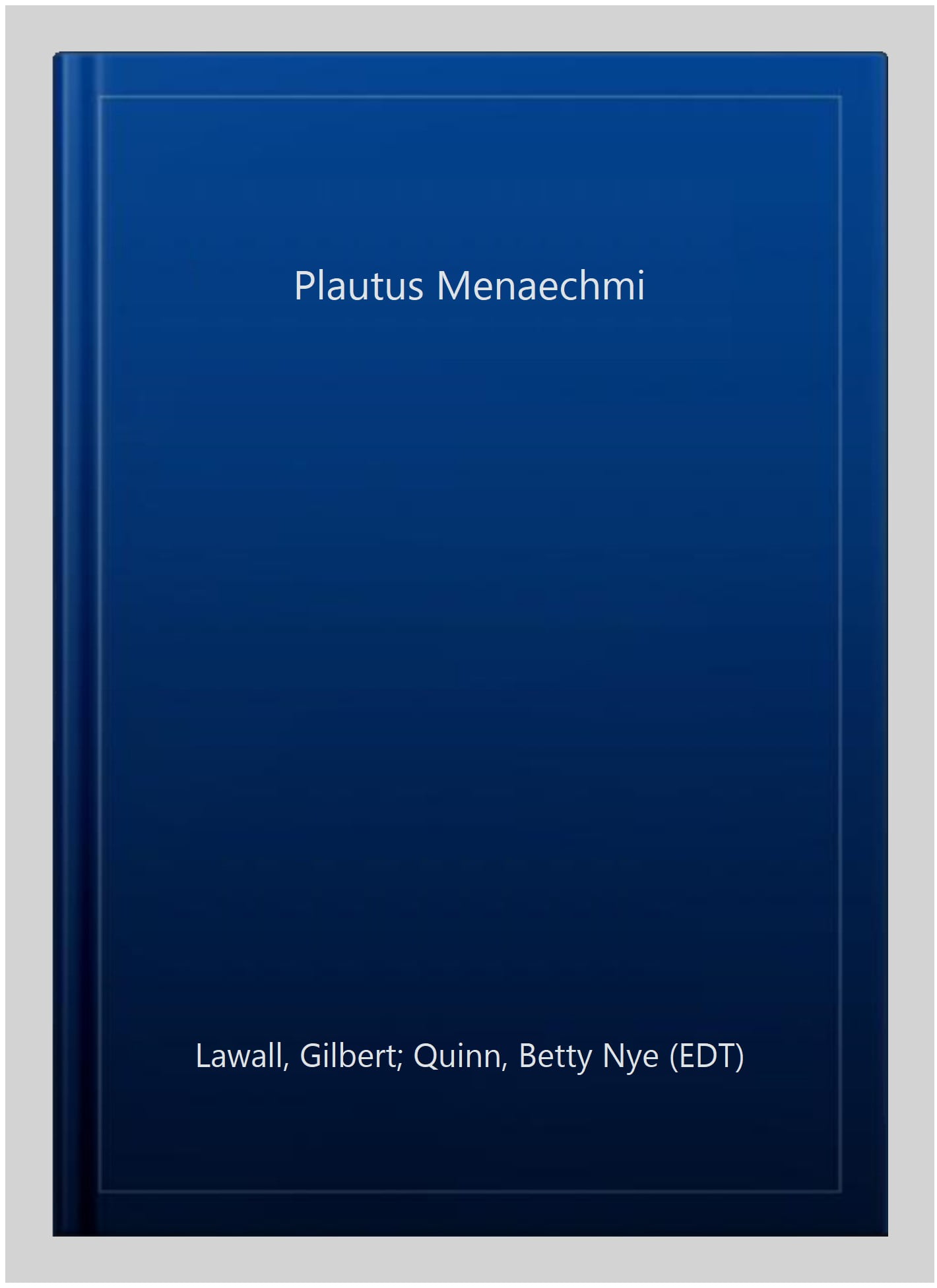 Pre-Owned Plautus Menaechmi - Walmart.com