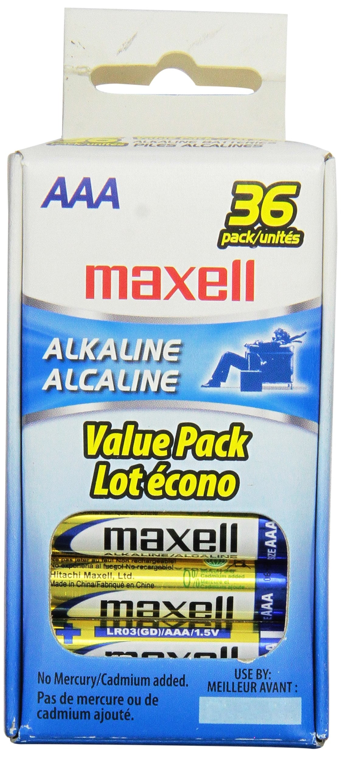 Maxell Alkaline Battery AAA Cell 36-Pack - Walmart.com