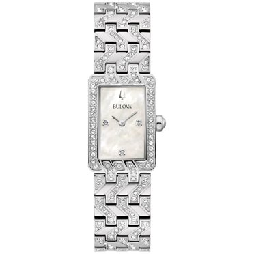 Bulova Women's Diamonds White Mother of Pearl Stainless Steel Analog ...