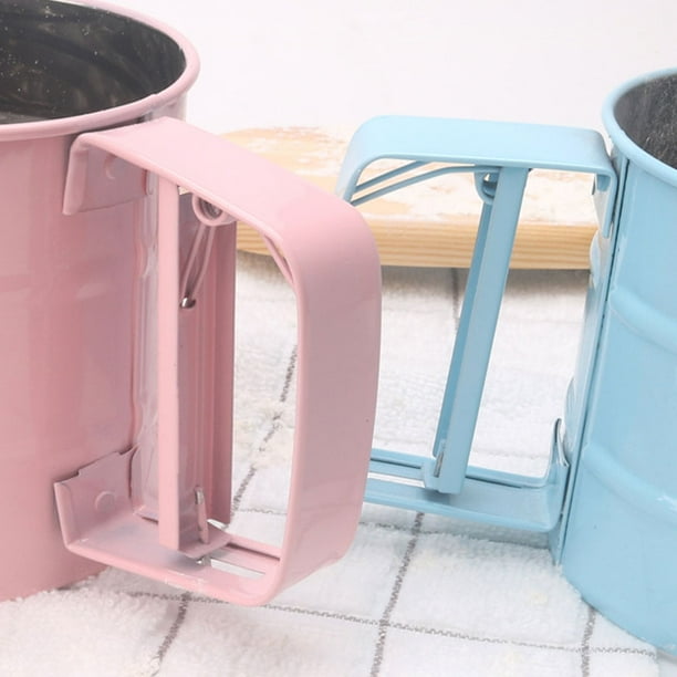 Flour Sieve Cup Stainless Steel Mesh Shaking Strainer with Handle Cake ...