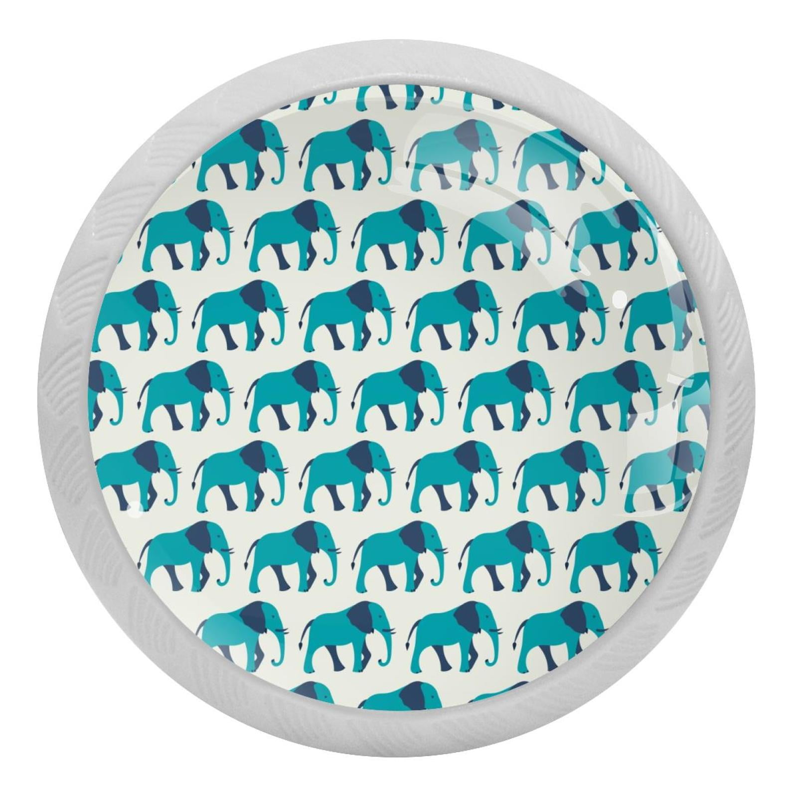 4PCS Round Elephant Cabinet Fluorescence Knob Glowing in the Dark ...