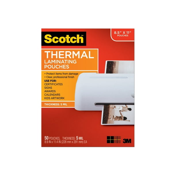 Scotch - 50-pack - clear - 8.9 in x 11.5 in lamination pouches - Walmart.ca