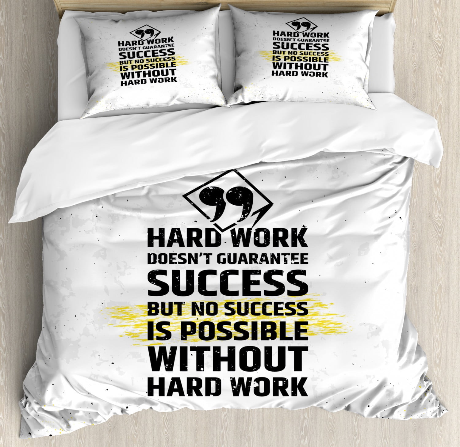 Motivational King Size Duvet Cover Set, Hard Work Success Inspirational ...