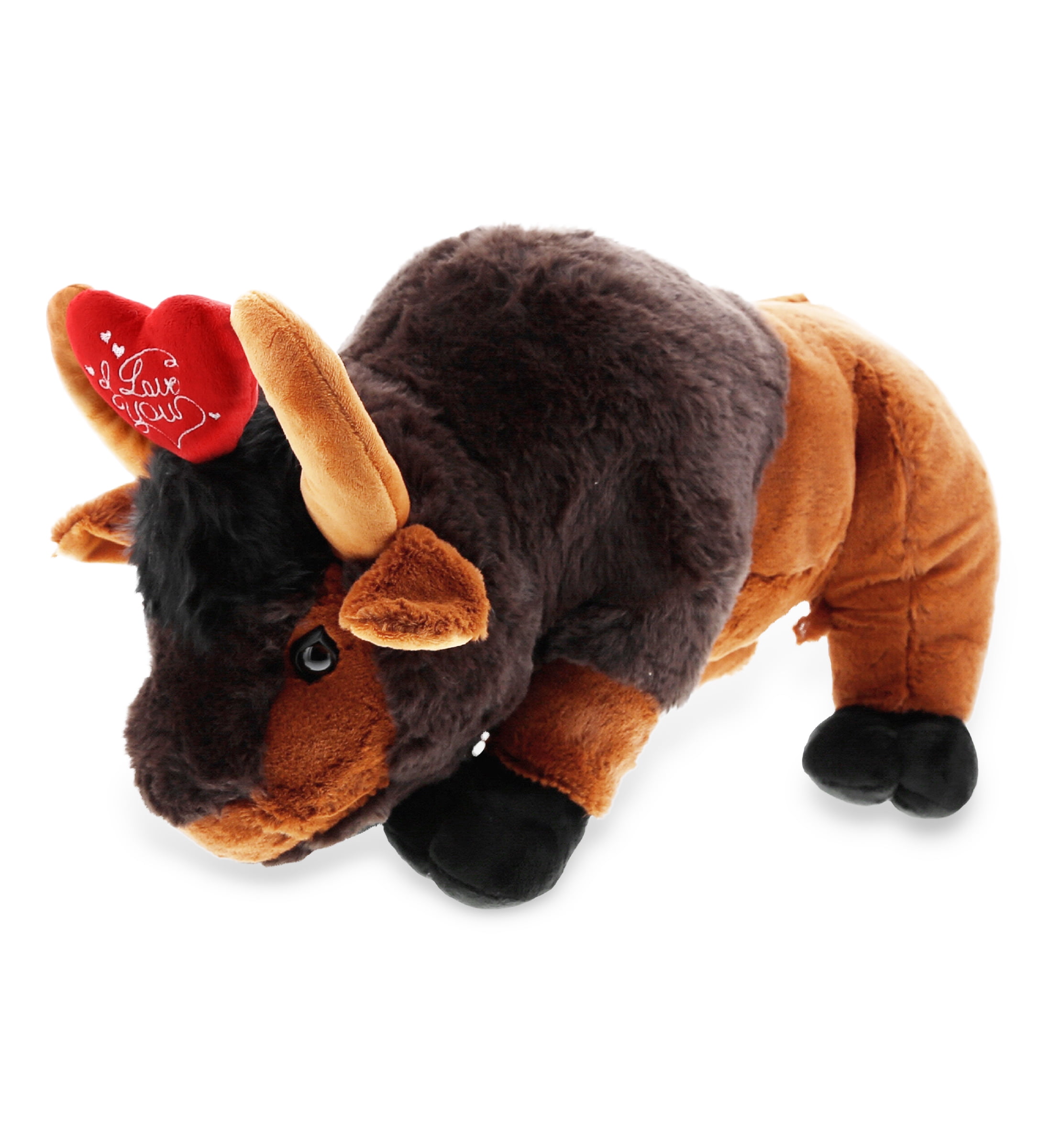 Dollibu I Love You Wild Large Buffalo Plush with Heart - 17 inches ...
