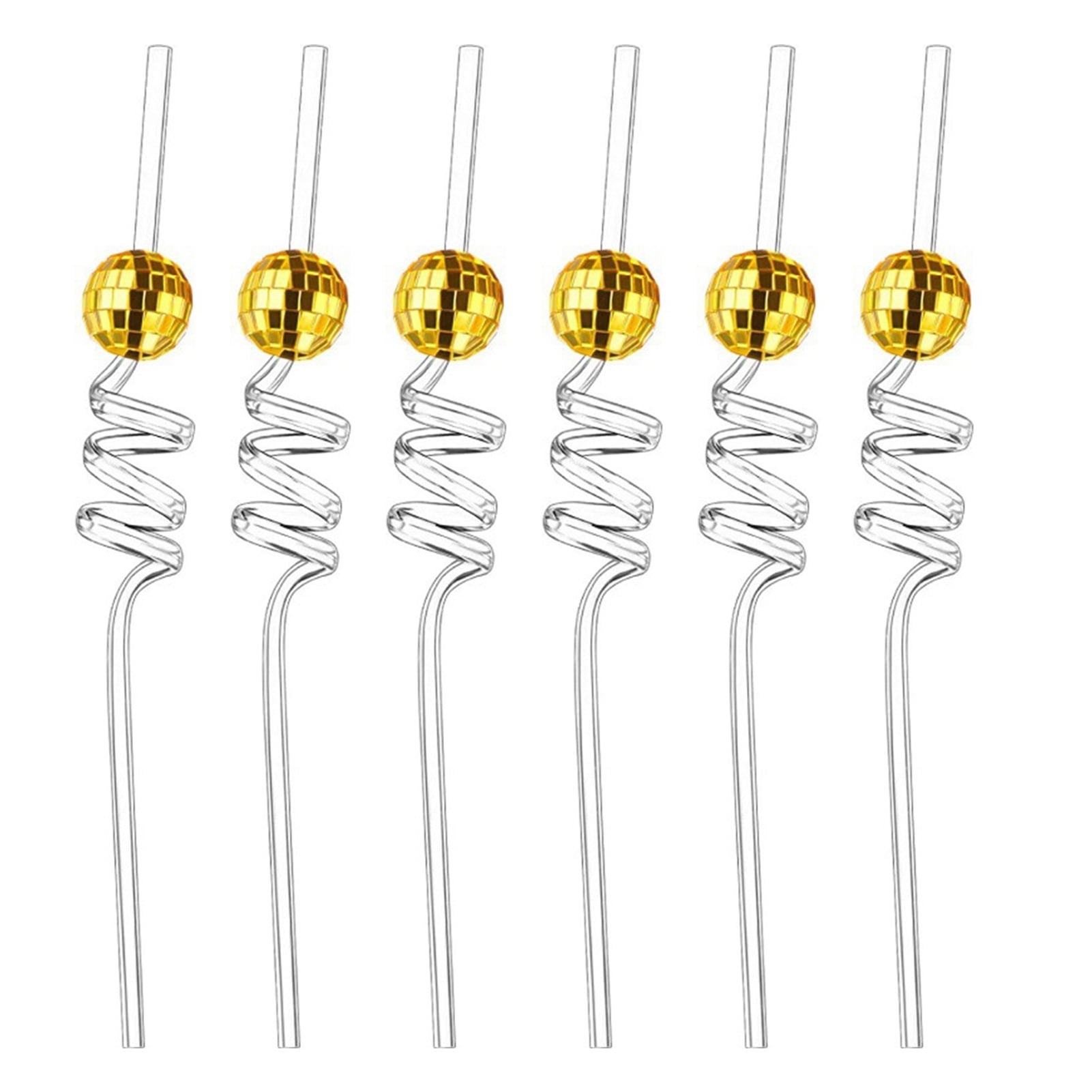 FaLX Shiny Drinking Straw Ball Decor - 6Pcs - Food Grade - BPA Free ...