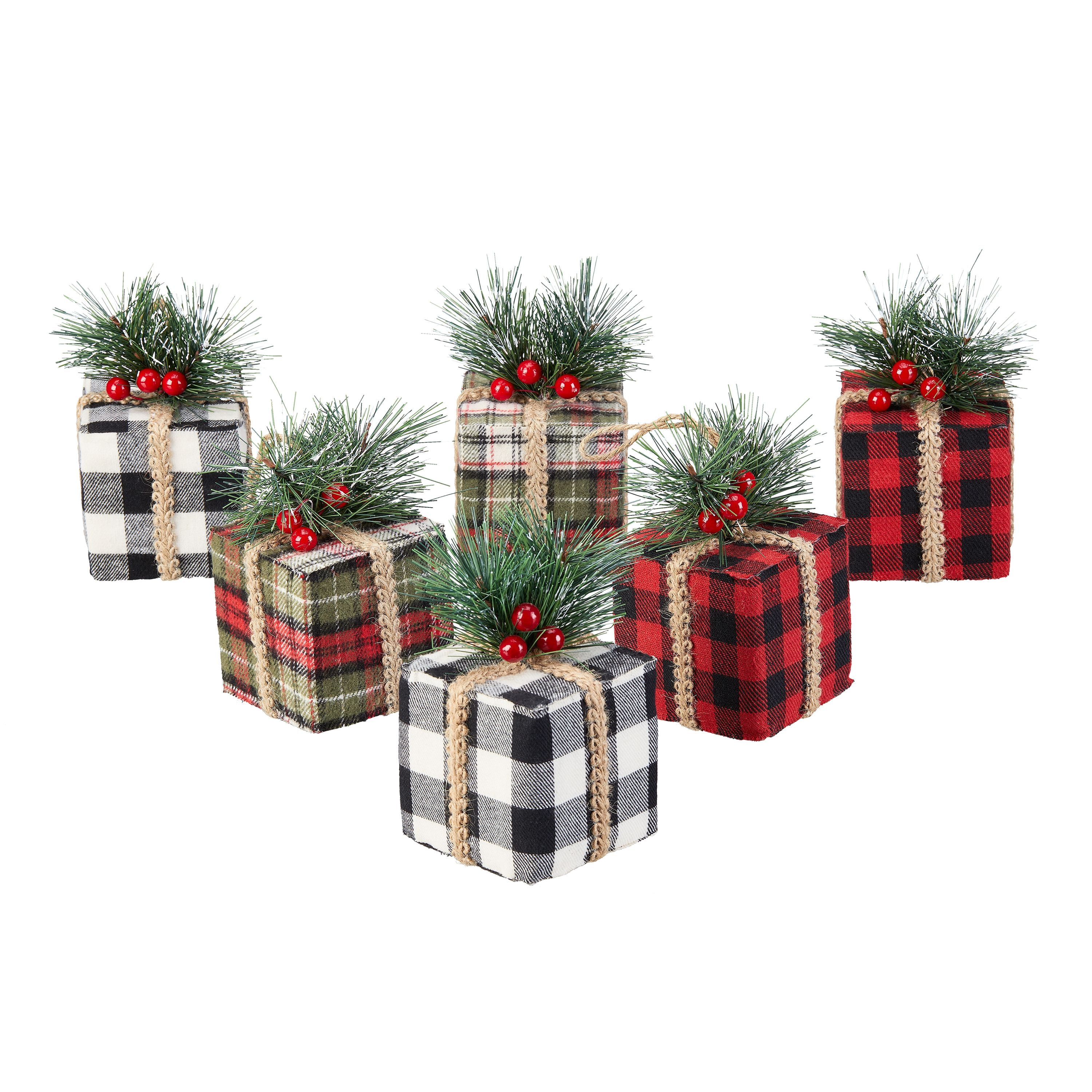 Holiday Time Gift Christmas Tree Ornaments Multiple Colors Set Of 6 holiday-time-gift-christmas-tree-ornaments-multiple-colors-set-of-6