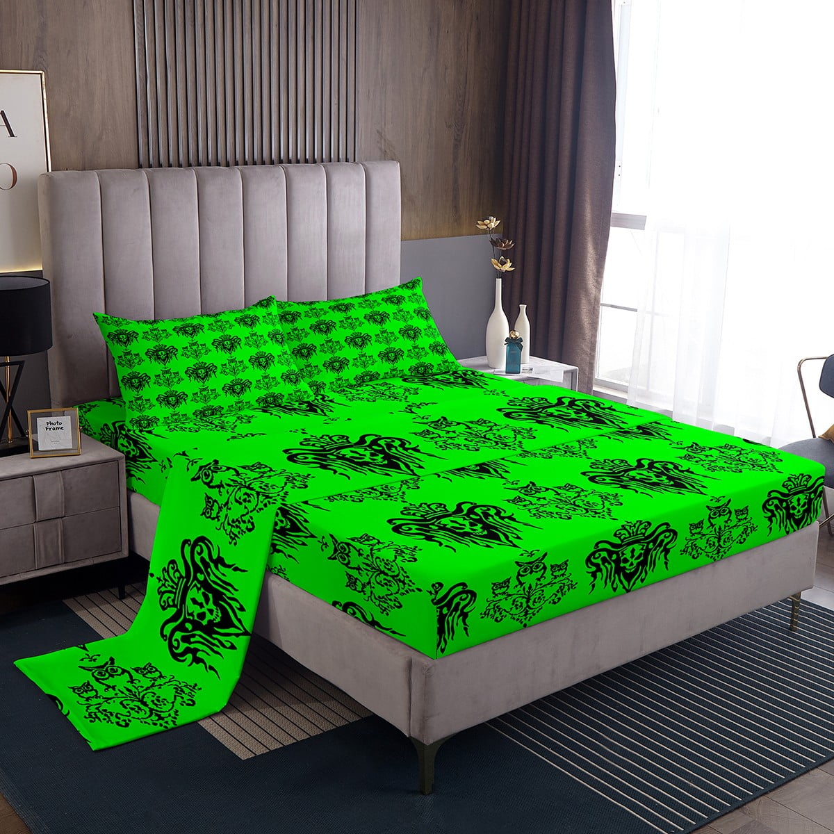 Click here for Yst Green Damask Full Bedding Set halloween Fall B... prices