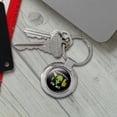 Aliens Believe in Me Funny Humor Keychain Classy Round Chrome Plated ...