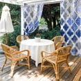 Blue Morocco Outdoor Curtains, Abstract Retro aterproof Weatherproof ...