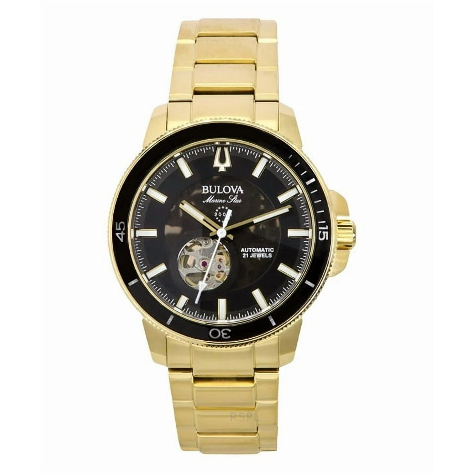 Click here for Bulova Marine Star Gold Tone Stainless Steel Black... prices