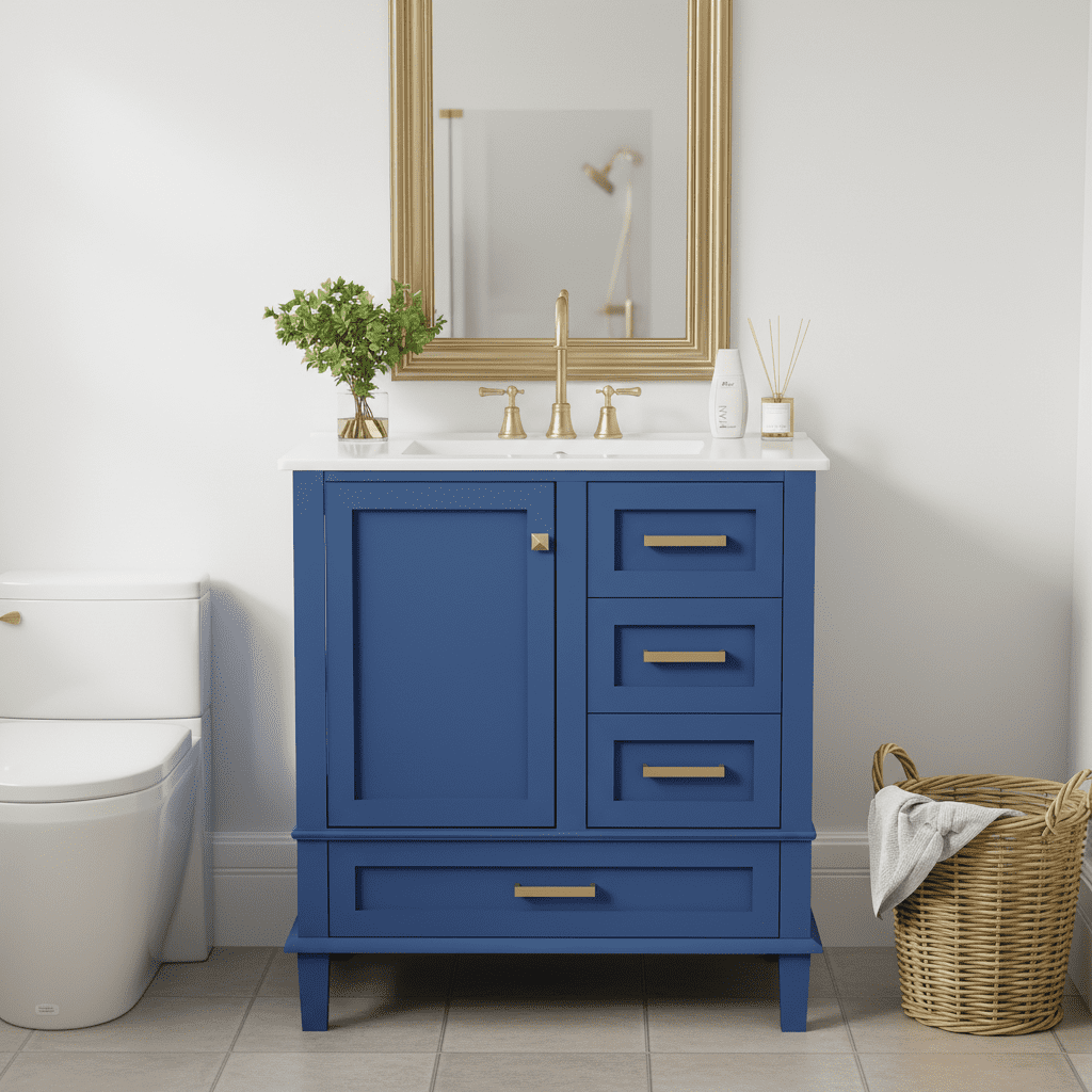 Click here for Homy Casa 30 Inch Modern Blue Bathroom Vanity Cabi... prices