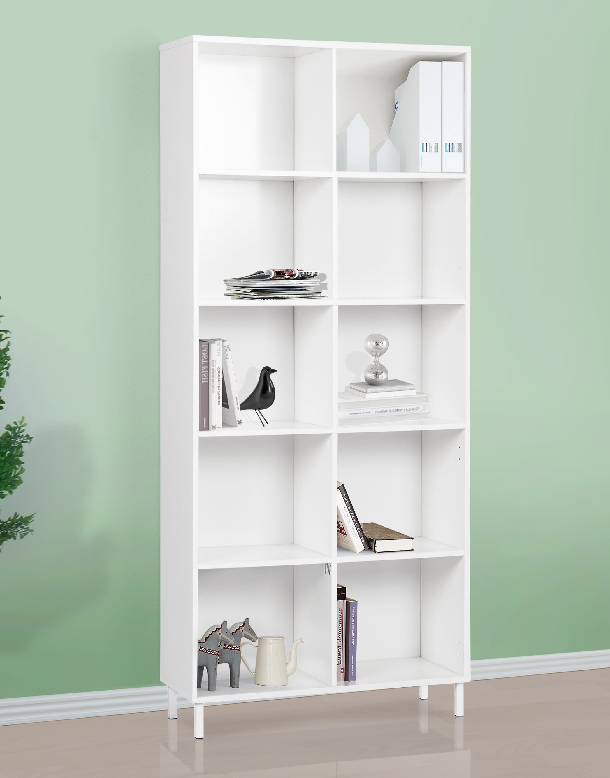 Saint Birch Miami White Wood Grain 10-Cube Bookcase - Walmart.com