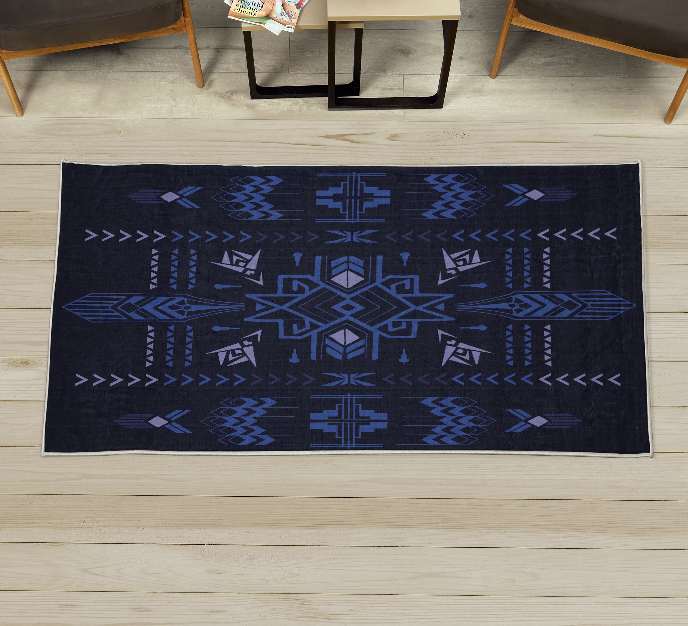 Geometric Decorative Rug, Tribal Hand Drawn Vintage Aztec Background in ...
