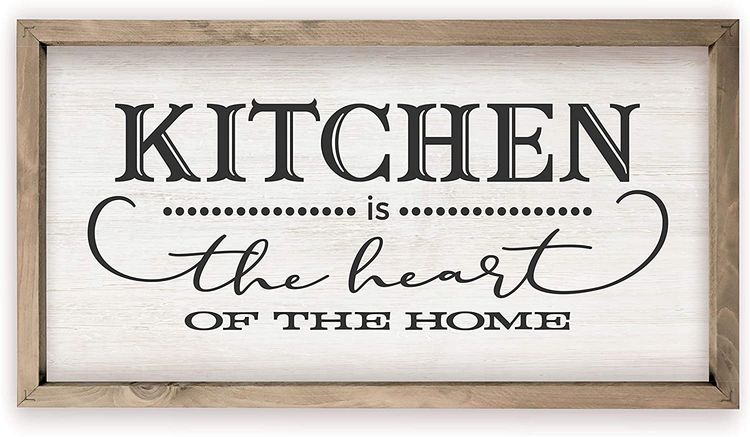 Kitchen The Heart Of The Home Rustic Framed Wood Farmhouse Wall Sign ...