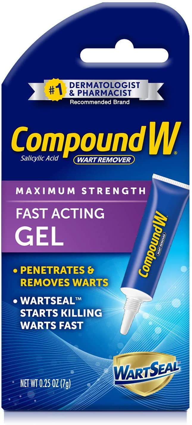 Compound W Wart Remover, Maximum Strength, Fast Acting Gel, 0.25 Oz ...