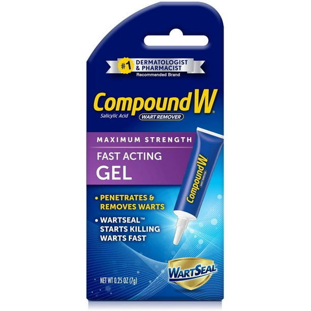 Compound W Wart Remover, Maximum Strength, Fast Acting Gel, 0.25 Oz ...