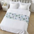Bed Runner Nautical Anchor Coral Bedding Scarves Soft Decorative Bed ...