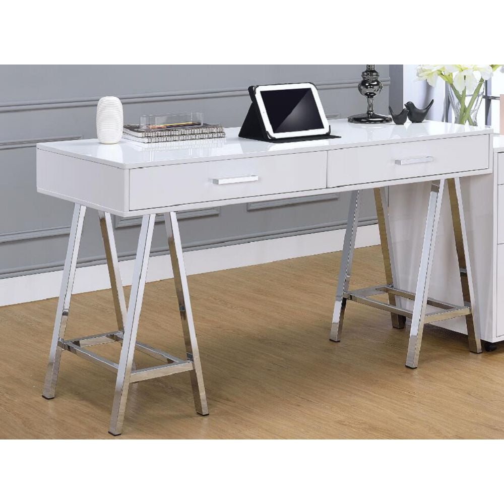 Writing Desk with 2 Storage Drawers,Computer Desk Home Office Desk with ...