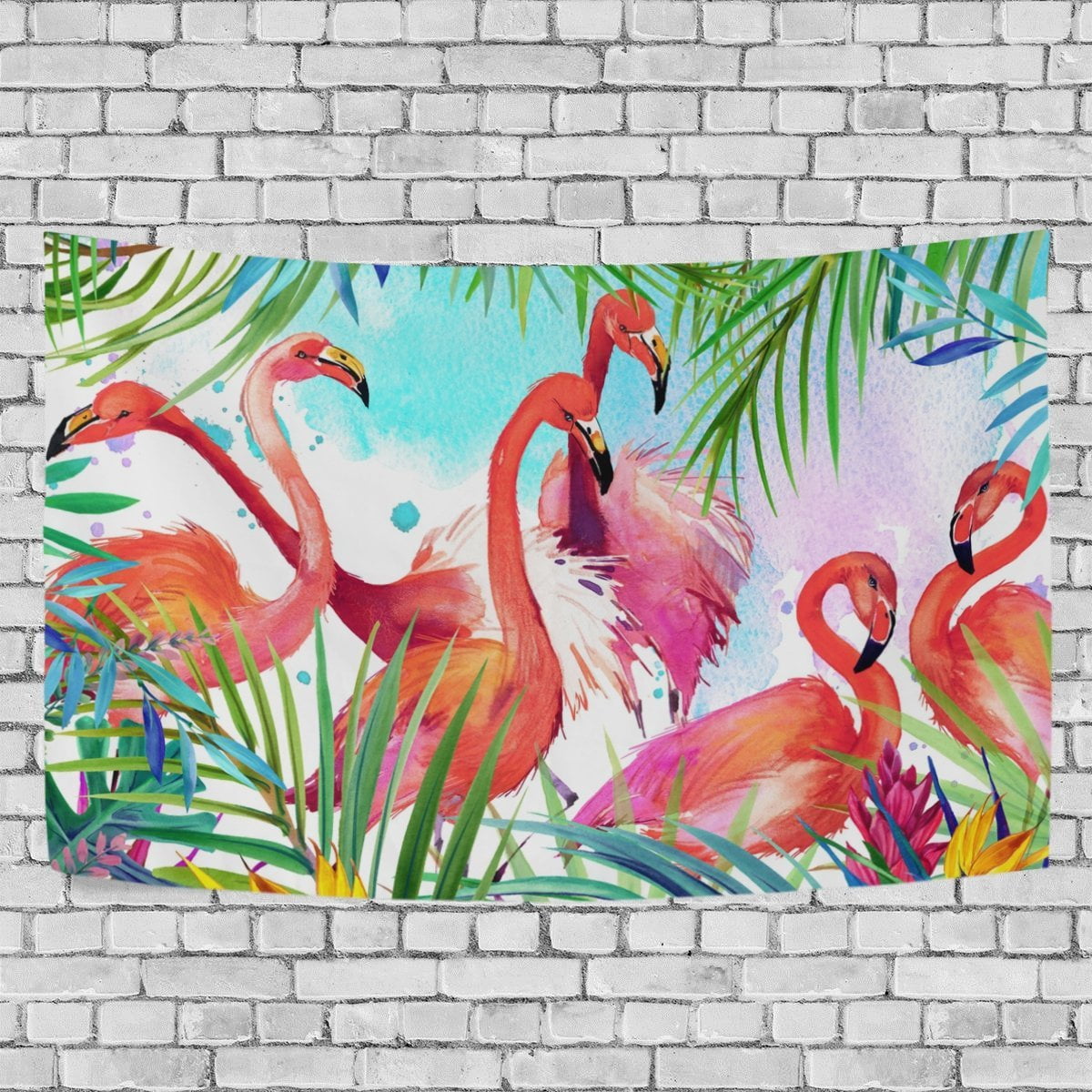 MYPOP Tropical Leaf Flamingo Tapestry Wall Decor Living Room Dorm ...