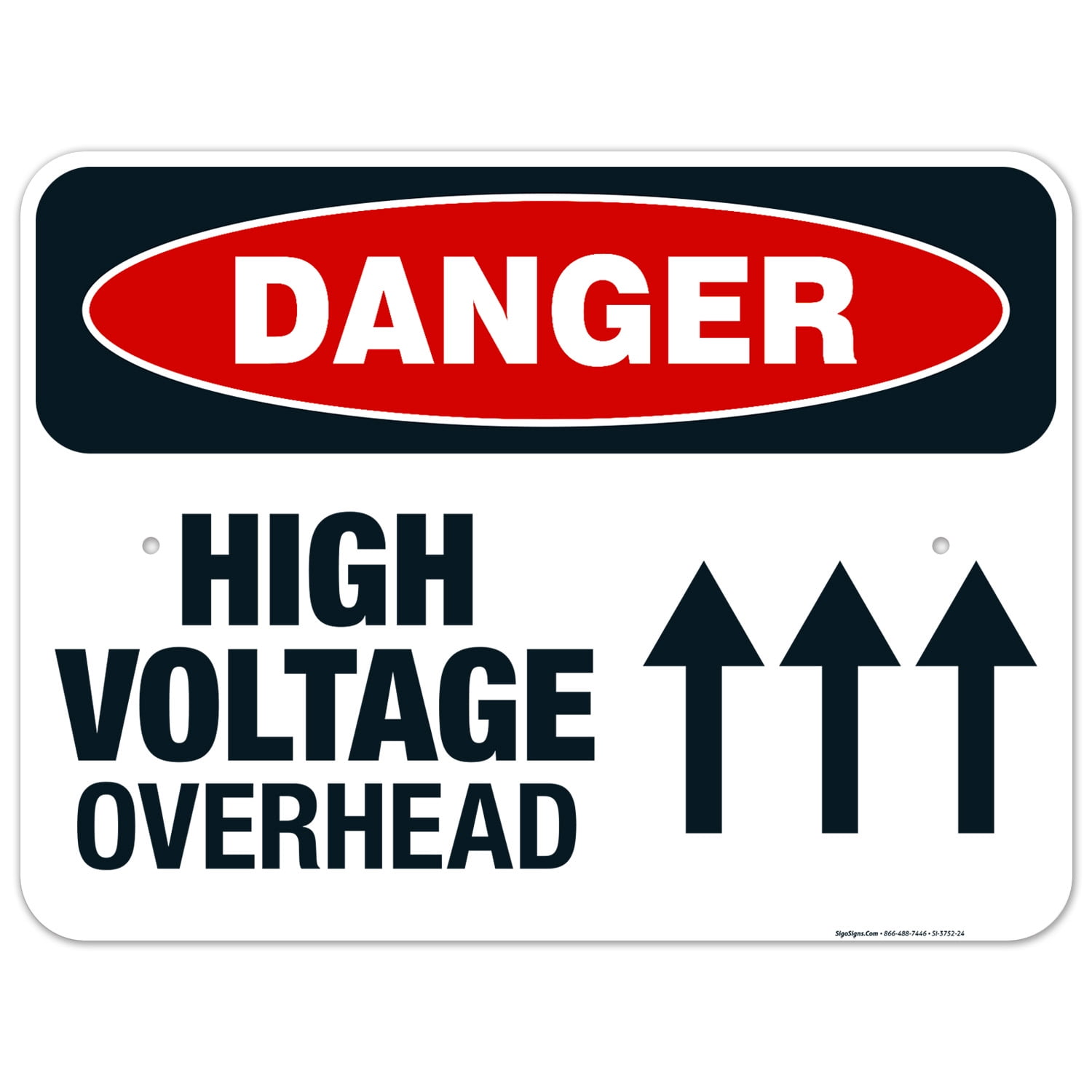 High Voltage Overhead Sign, OSHA Danger Sign, - Walmart.com