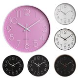 Yesbay 8 inch Silent Wall Clock Embossed Scale Round Dial Pointer ...