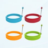 Non-Stick Silicone Egg Rings, Set of 4, Multicolor, Perfect for Fried ...