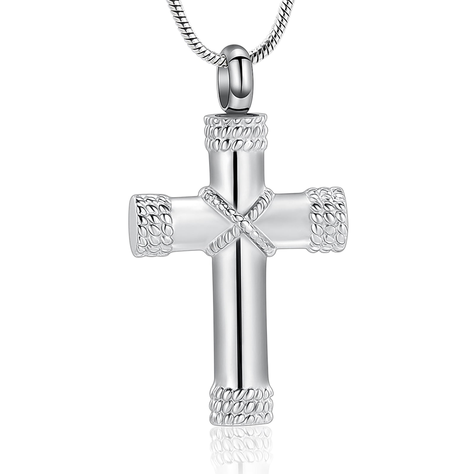 Rope Winding Cross Cremation Ashes Urn Pendant Necklace Memorial ...