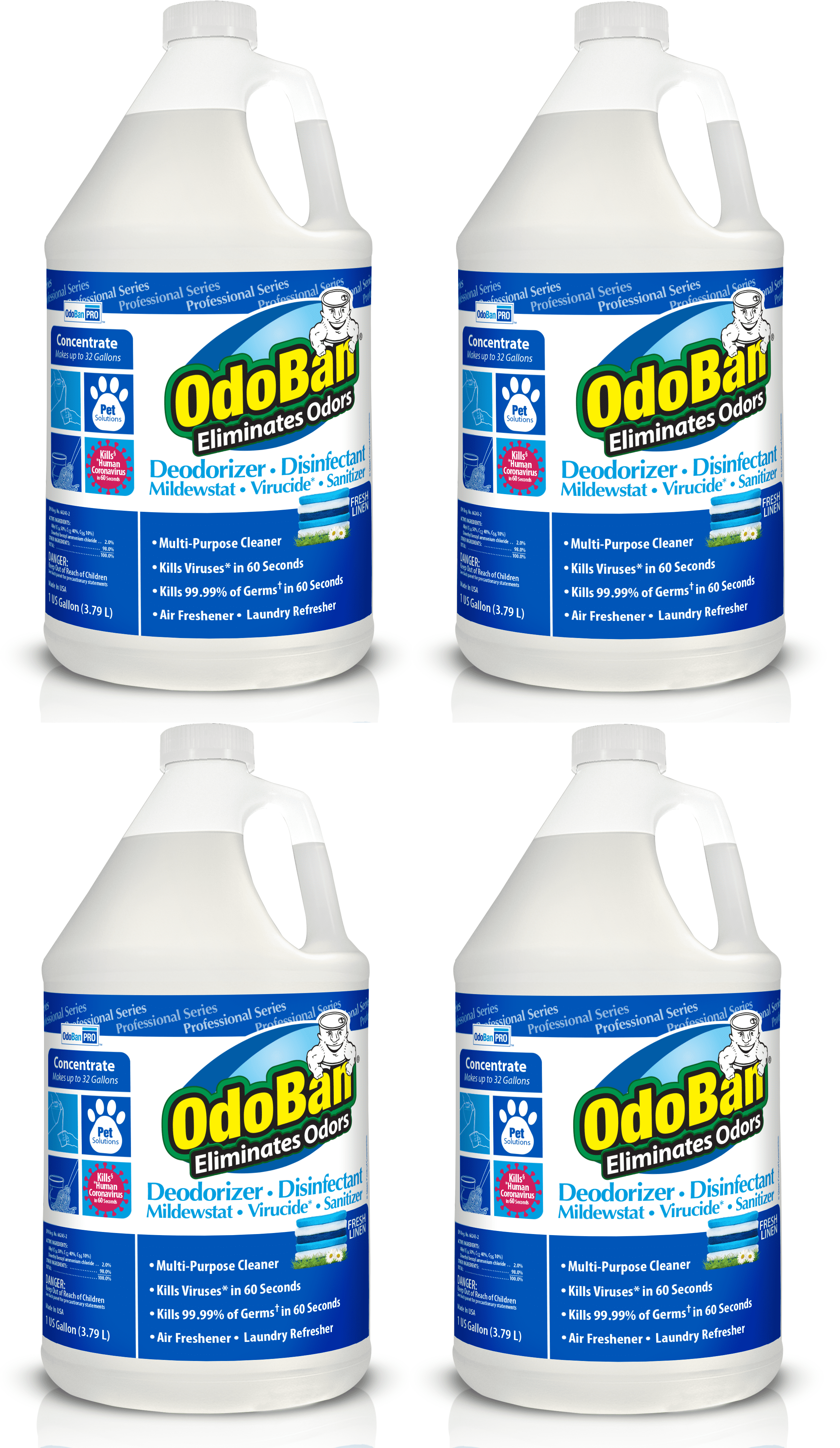 OdoBan Professional Cleaning Odor Eliminator and Disinfectant, Fresh ...