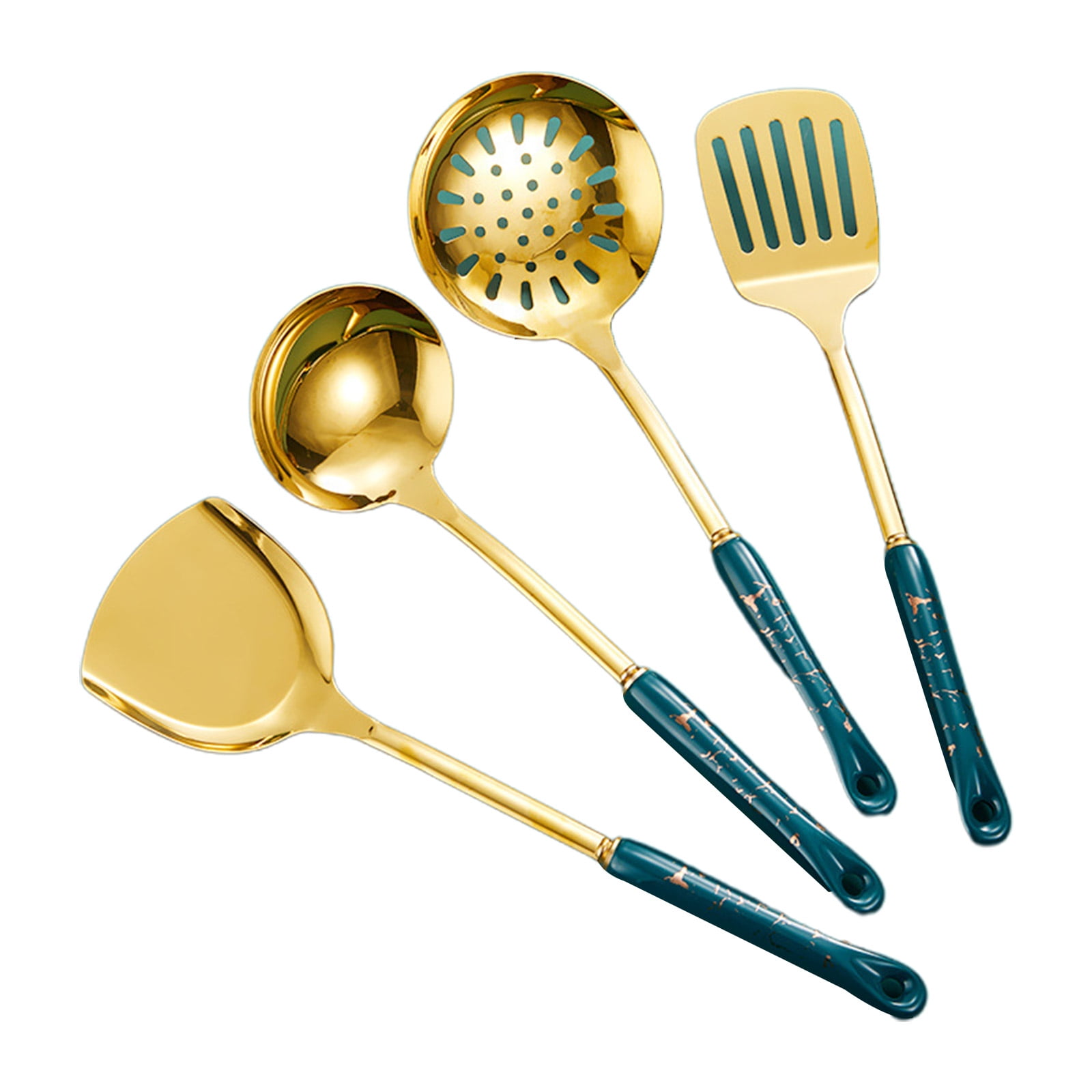 Electroplating Gold Kitchen Utensils Set Household Family Home Cooking ...