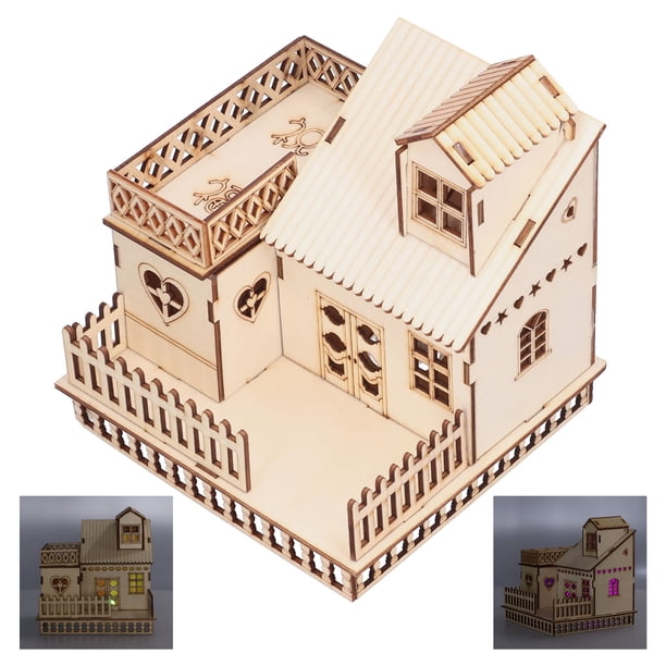 Dollhouse Kit, Luminous Villa Model Villa Craft Dollhouse Miniature ...